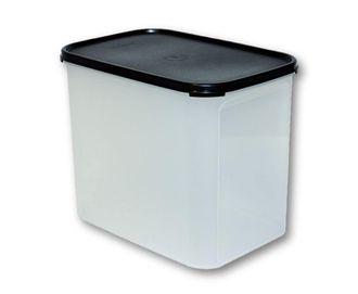 Tupperware Modular Mate 4 Rechteckige 37 Becher mit schwarzer Versiegelung