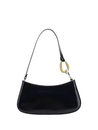 Staud Womens Ollie Calf Leather Shoulder Bag Black