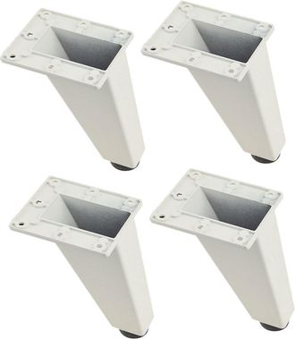 DOITOOL 4 Stück Verstellbare Möbelbeine aus Aluminiumlegierung Weiß Stabile Möbelstützen für Sofa Tv Schrank Kabinett Teiliges rutschfest und Langlebig Einfac
