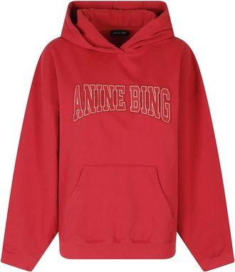 Anine Bing Harvey SweaT-shirt - Femme - Sweatshirts et sweats &agrave; capuche - Rouge - Taille: 38 FR