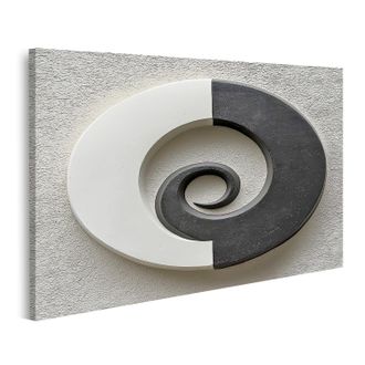 Islandburner Bild auf Leinwand Schwarze und wei&szlig;e Spirale an einer grauen Wand Bilder Wandbilder Poster