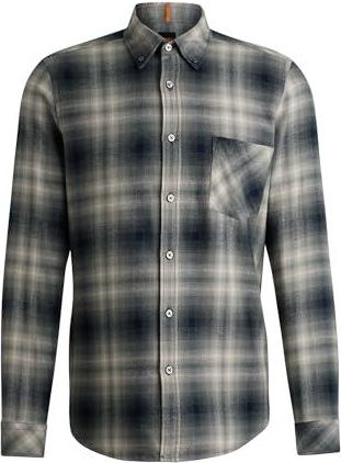 BOSS Hommes Rickert M Chemise Regular en Flanelle de Coton
