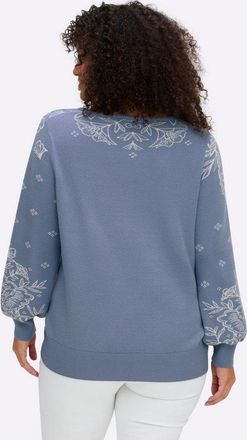 Sheego Strickpullover Pullover Langarm Jacquard