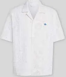 adidas Originals Relaxed Fit Freizeithemd aus Seersucker mit Logo-Applikation