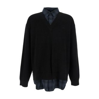 Juun.J Jc5851P515 Layered Sweater - - Knitwear - Herren - Schwarzk - S