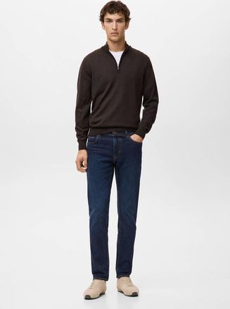 Mango Jean Jan slim fit d&eacute;lav&eacute; fonc&eacute; bleu - Homme - 36 - MANGO MAN
