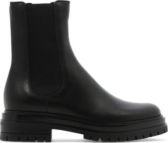 Gianvito Rossi Stiefel - Black Leather Ankle Boots - Gr. 38,5 (EU) - in Schwarz - f&uuml;r Damen