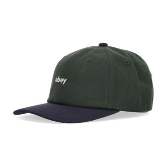 Obey Homme, Accessoires, Vert, Taille: ONE Size Casquette Snapback 6 Pans &agrave; Visi&egrave;re Courbe
