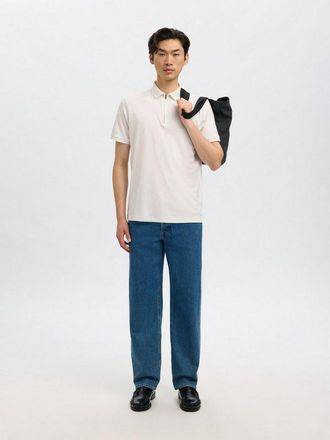 Selected Poloshirt - kurzarm Polo Shirt mit Rei&szlig;verschluss - SLHFAVE ZIP SS POLO