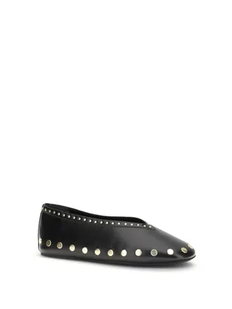 Ganni Womens Jenny Ballerinas Black Flat Shoes