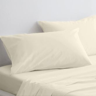 Pizuna Luxuri&ouml;ser Soft-Satin 2er Pack Kissenbezug 40 x 80 cm Neu Elfenbein, 800 Fadenzahl Baumwolle Quadratisch Kissenbez&uuml;ge, 100% Langstapel Baumwolle Kisse