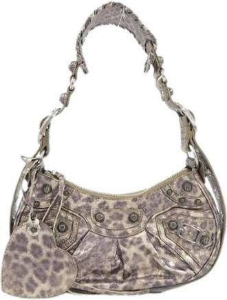 Balenciaga Pre-owned Le Cagole Sac bandouli&egrave;re en cuir dagneau - Femme - Pre-owned - Brun - Taille: ONE Size