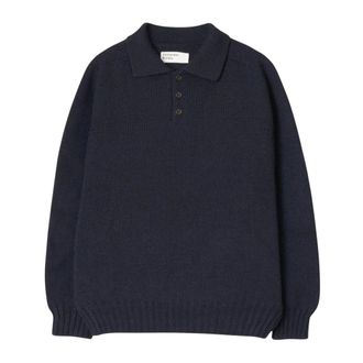Universal Works Curtis Sweater - Homme - Tops - Bleu - Taille: M