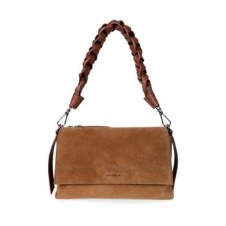 Coccinelle Femme, Sacs, Brun, Taille: ONE Size Sac &agrave; main en daim et cuir grain&eacute;