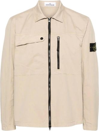 Stone Island Homme, Vestes, Beige, Taille: S 1200003 Supima Cotton Twill Stretch-TC