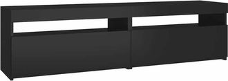 vidaXL Vidaxl - TV-Schr&auml;nke 2 Stk. mit LED-Leuchten Schwarz 75x35x40 cm