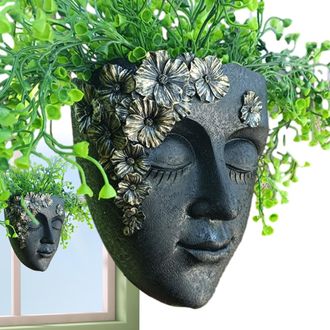 Generic Sukkulenten-Pflanzgefäß - Wand-Pflanzgefäß aus Kunstharz, Sukkulenten-Pflanztopf für drinnen und draußen | Niedliche Pflanzenvase, Blumentopf, Heimdek