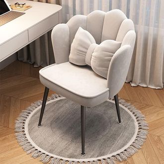 Generic Moderner Samt-Akzentstuhl mit Verstellbarer H&ouml;he und 360&deg;-Drehfunktion - ergonomischer Schminkstuhl f&uuml;r B&uuml;ro, Wohnzimmer und Schlafzimmer. Stilvoll ge