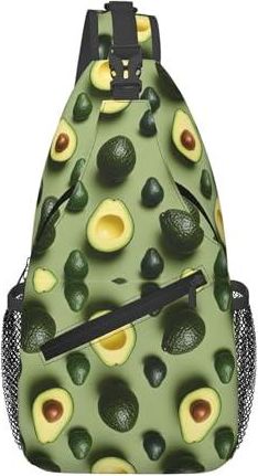 Generic R&eacute;glable Sacoche Tactique Motif avocat vert Sacs &agrave; Bandouli&egrave;re Mode Crossbody Bag pour Femme Cyclisme Randonn&eacute;e