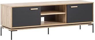 Schildmeyer Looks by Wolfgang Joop Lowboard G, Eiche Landhaus mit schwarz, Holzwerkstoff, 154.6 x 45 x 53.7 cm, 701734