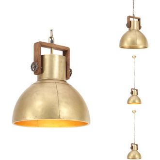 vidaXL H&auml;ngelampe Industriestil 25 w Messing Rund 40 cm E27 - H&auml;ngeleuchte - Industrielampen - Wohnraumlampe - K&uuml;chenlampe - Esstischlampe