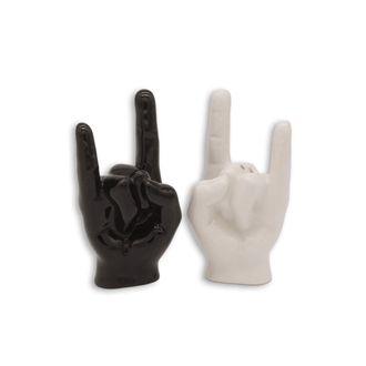 Winkee Rocks - Rock Hand Salt & Pepper Shaker aus Keramik I Die rockigen Gew&uuml;rz Streuer in Metal Hand Optik I Heavy Metal Geschenk