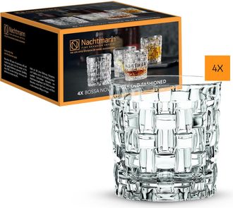 Nachtmann Whisky Gl&auml;ser, 4-teiliges Set, 235 ml, Bossa Nova, 103038, Single Old Fashioned Whiskygl&auml;ser aus Kristallglas, Tumbler sp&uuml;lmaschinenfest