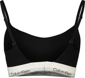 Calvin Klein Modal Logo-Print Bralette - Black