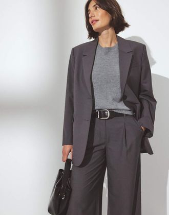 NA-KD Blazer oversize - Gris fonc&eacute;