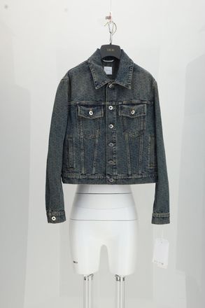 Dior Womens Denim Oblique Jacket Grey Cotton