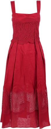 Clips Femme, Robes, Rouge, Taille: 38 FR Abito pizzo