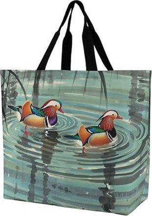 Generic Canards Mandarins &Agrave; La Chinoise Sac Fourre Tout Grand Tote Bag Imperm&eacute;able Sac A Main Femme Pour Travail Voyage Gym