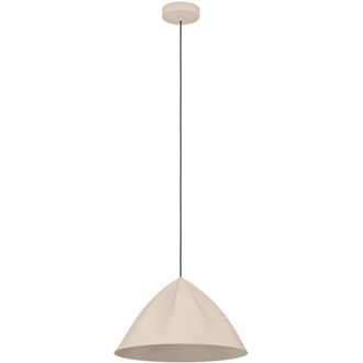 Eglo H&auml;ngelampe Podere, 1-flammige Pendelleuchte &uuml;ber Esstisch, Esszimmerlampe im Japandi-Design aus Metall in Sandfarben, H&auml;ngeleuchte mit E27 Fassung, &oslash;