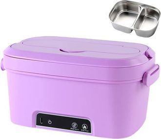 Generic Bo&icirc;te &agrave; Lunch &eacute;lectrique Sans Fil, 1,5 L, Portable, Avec Compartiment &agrave; Couverts, Minuterie De Chauffage, Batterie Rechargeable 7800 mAh, &eacute;tanche, Id&eacute;