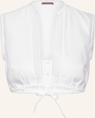 Gottseidank Gottseidank Dirndlbluse Romy Mit Leinen weiss