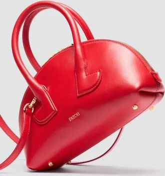 Patou Smooth Calf Leather Bowling Bag - Red