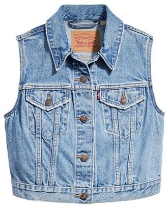 Levi's Denim XS Vest with Waistband Truckers Unlined, Old Notes, L Femme