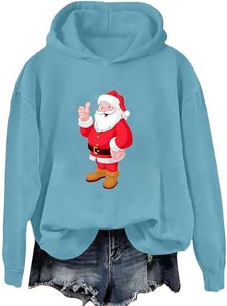 Generic HUIFUAO Sweat à capuche de Noël pour femme - Sweat à capuche de Noël amusant - Tenue de Noël surdimensionnée à manches longues - Costume de vacances f