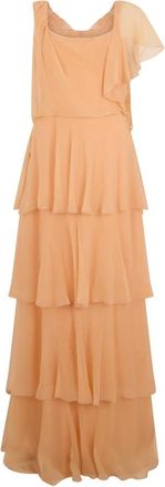Alberta Ferretti Femme, Robes, Rose, Taille: 38 FR Long Dress with Different Straps