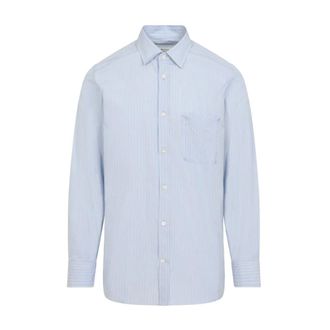 Maison Margiela Gestreiftes Baumwollhemd - - Shirts - Herren - Blau - 2XL