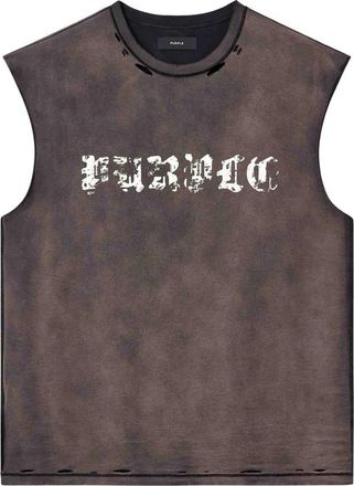 Purple Print Sleeveless T-shirt