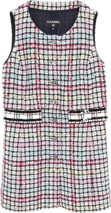 Chanel gilet Coco Mark en tweed - Blanc