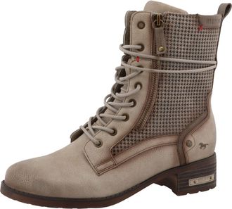 Mustang Jeans Damen Stiefelette mit Hahnentritt-Muster 15M0062001, Größe:40 EU, Farbe:Weiß