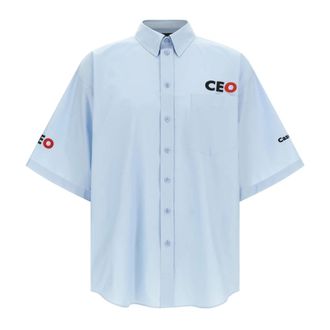 Balenciaga Herren, Shirts, Blau, SGr&ouml;&szlig;e