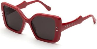 Marni Femme, Accessoires, Rouge, Taille: 56 MM Lunettes de soleil Nimrela
