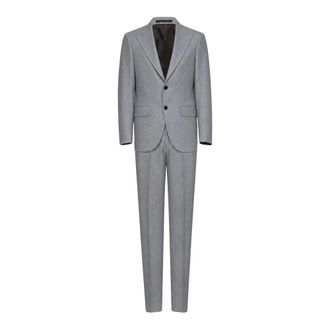 D4.0 Nadelstreifen-Anzug mit Einreiher - - Suits - Herren - Grau - M