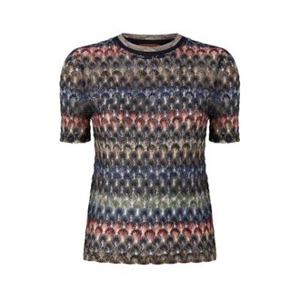 Missoni Kurzarm-Rundhals-Oberteil - - Tops - Damen - Mehrfarbig - M