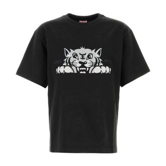 Kenzo Homme, Tops, Noir, Taille: XL T-shirt oversize en coton noir