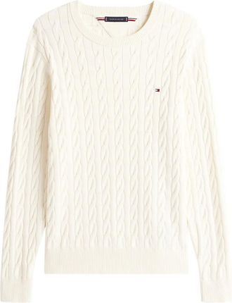 Tommy Hilfiger Pullover mit Zopfmuster - Nude