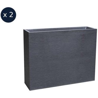 Eda 2 Jardini&egrave;res rectangulaire Graphit - 99,5 x 29,5 x 78,5 cm - 63 l - Gris anthracite